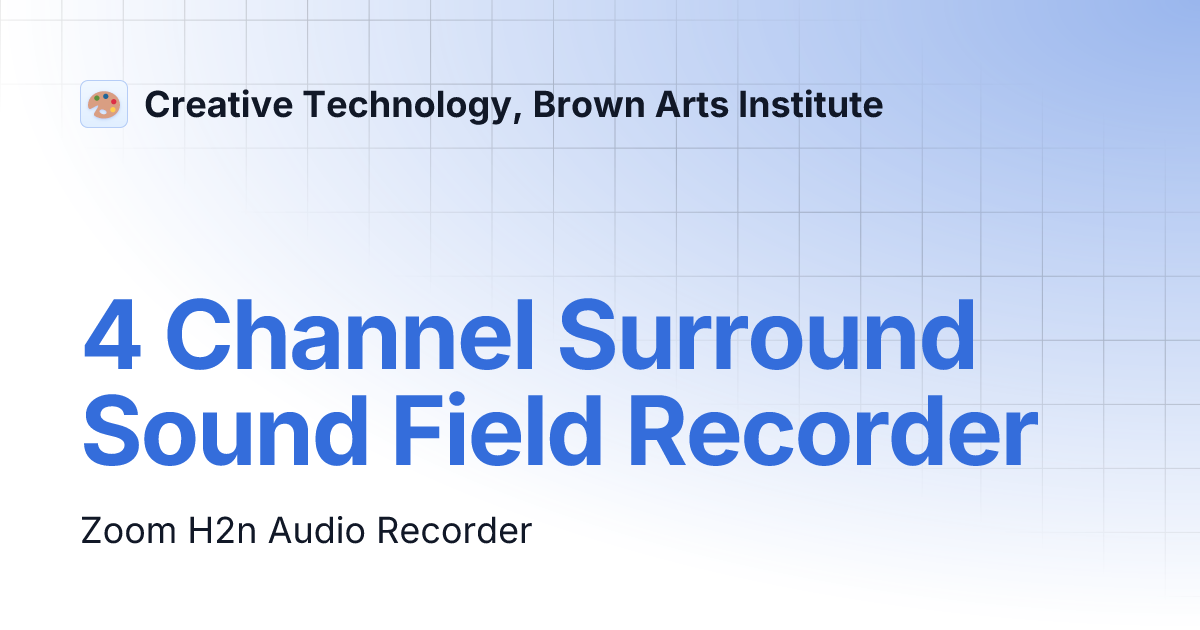 4 Channel Surround Sound Field Recorder | Creative Technology, Brown ...